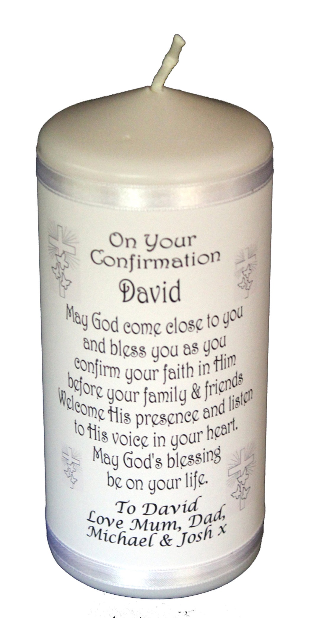 Confirmation Candle Personalised Gift Large 6" Christian Keepsake - Etsy