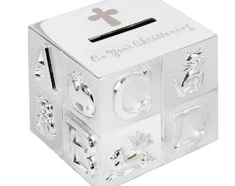 Personalized Silver Plated Train Money Box: Christening Gift - Etsy