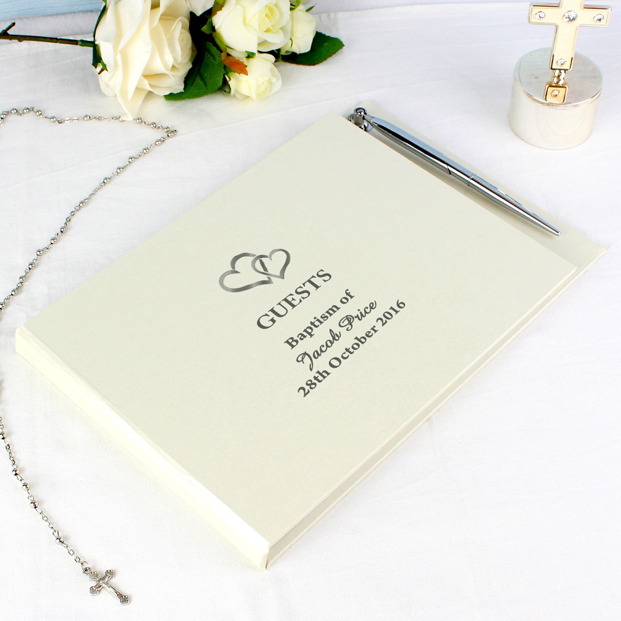 Baptism, Christening, Naming Day Guest Book and Pen Personalised With ...