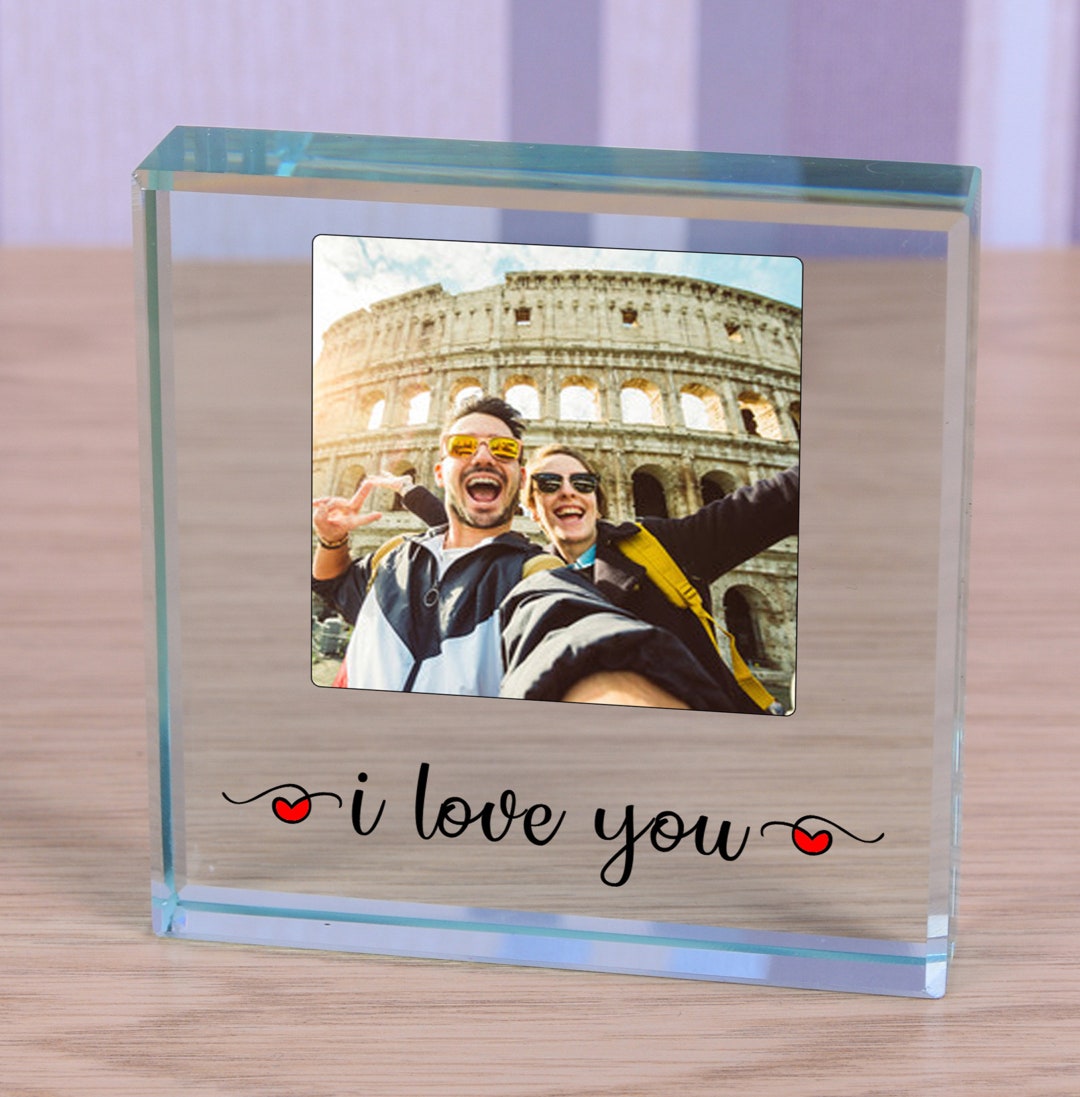 Personalized Photo Glass Paperweight: I Love You Keepsake Gift - Etsy