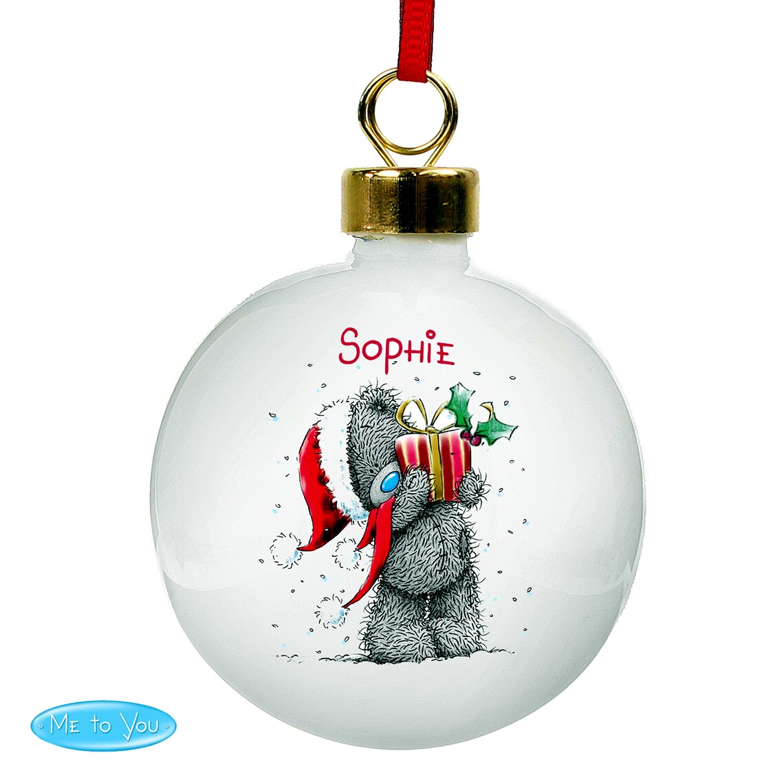 Christmas Tree Bauble Me to You Teddy Personalised Gift Name & Message ...