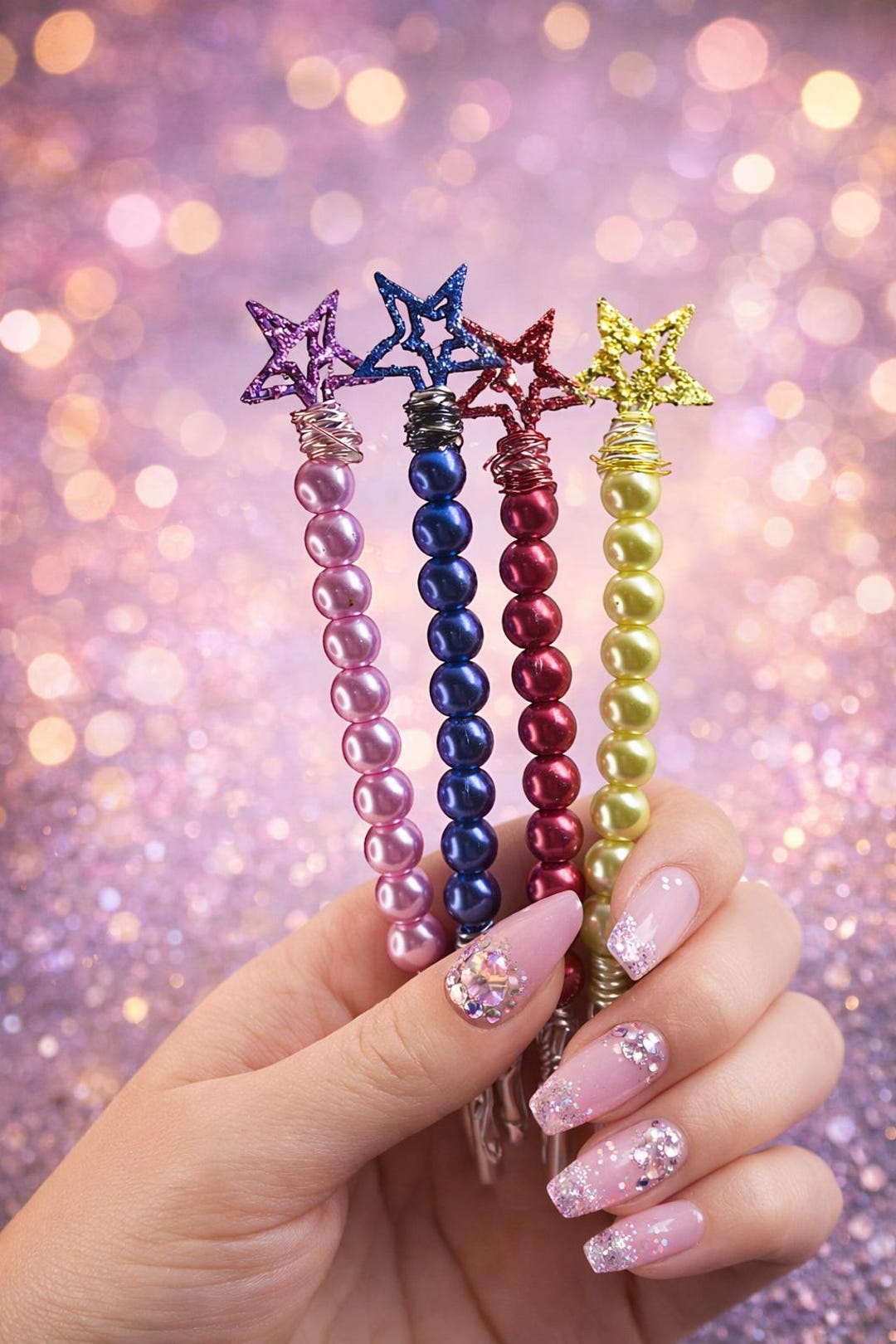 Star Wand ATM Card Grabber – Beaded Bracelet Helper Tool – Long Nail ...
