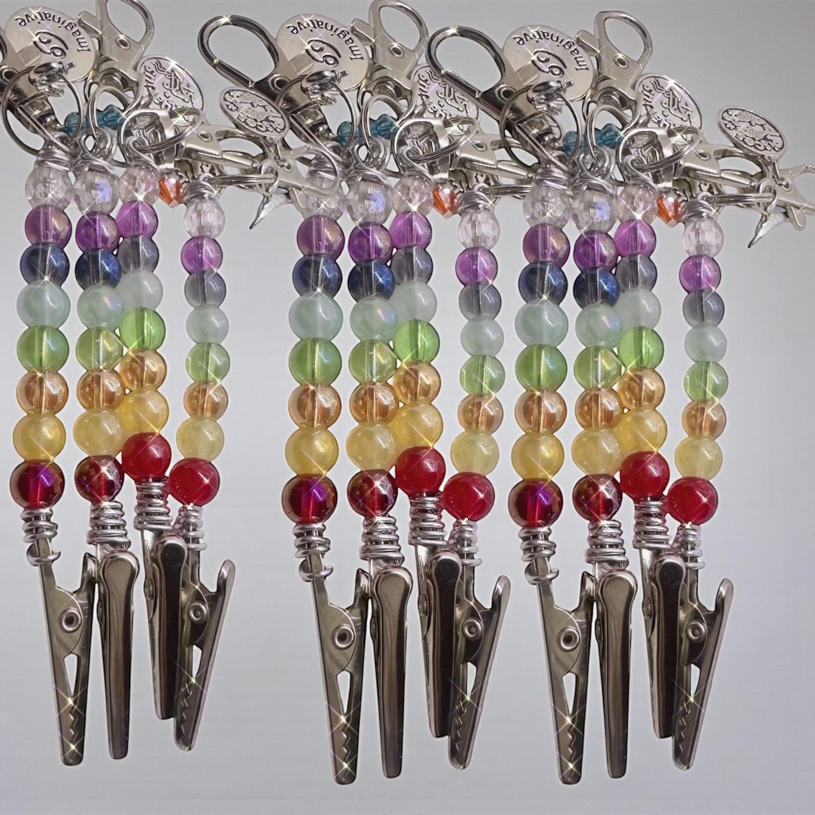 Zodiac ATM Card Clip Keychain – Chakra Beaded Horoscope Purse Clip ...