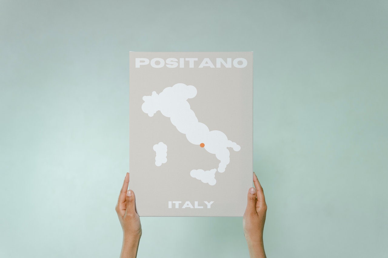 Mapa de Positano Impresión de Italia Arte de la pared de - Etsy España