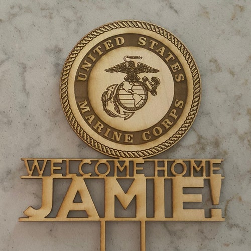 USMC Welcome Home Cake Topper. Marine Corp Welcome Home | Etsy