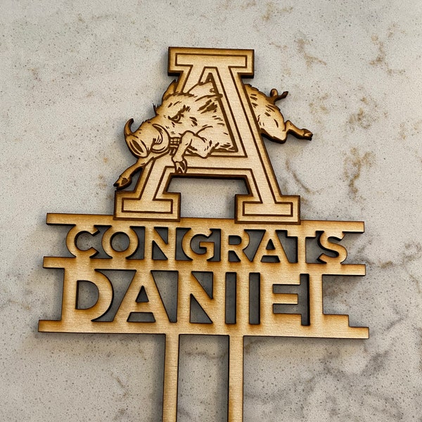 Arkansas Razorback Graduation Cake Topper - Etsy