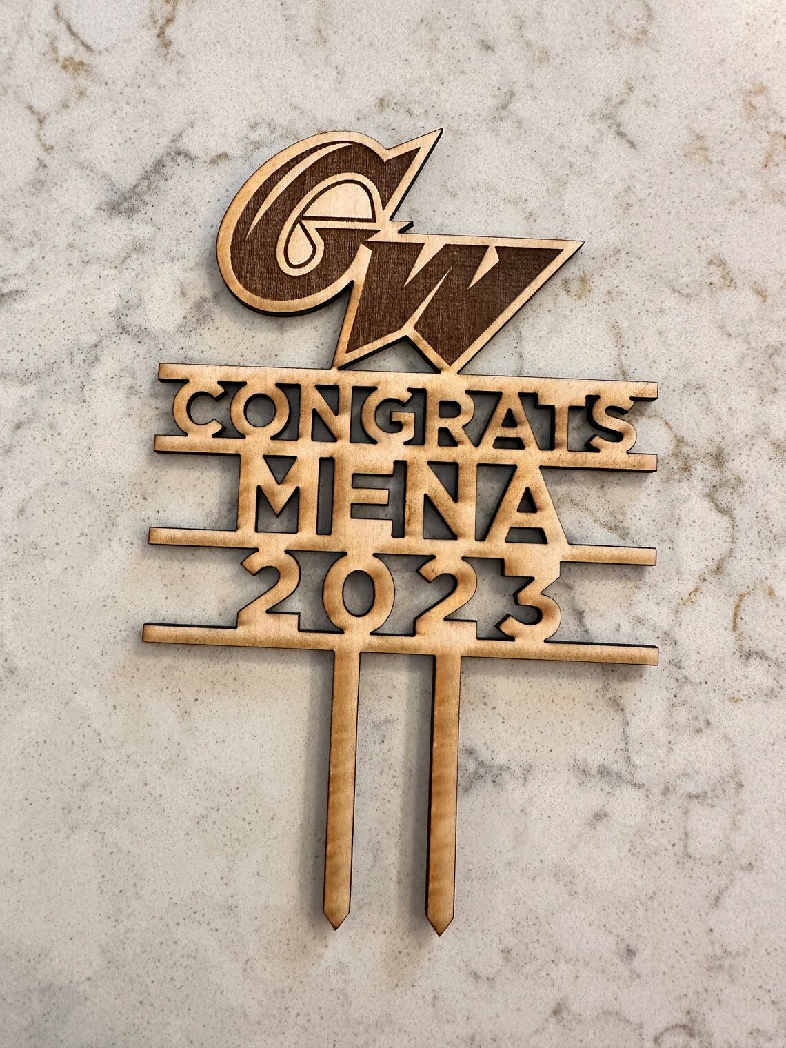 Personalized College Cake Topper, Graduation Gift, George Washington ...