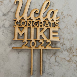Personalized College Cake Topper, Graduation Gift, UCLA, Custom, Laser ...