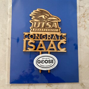 Personalized College Cake Topper, Graduation Gift, UTSA, University of ...