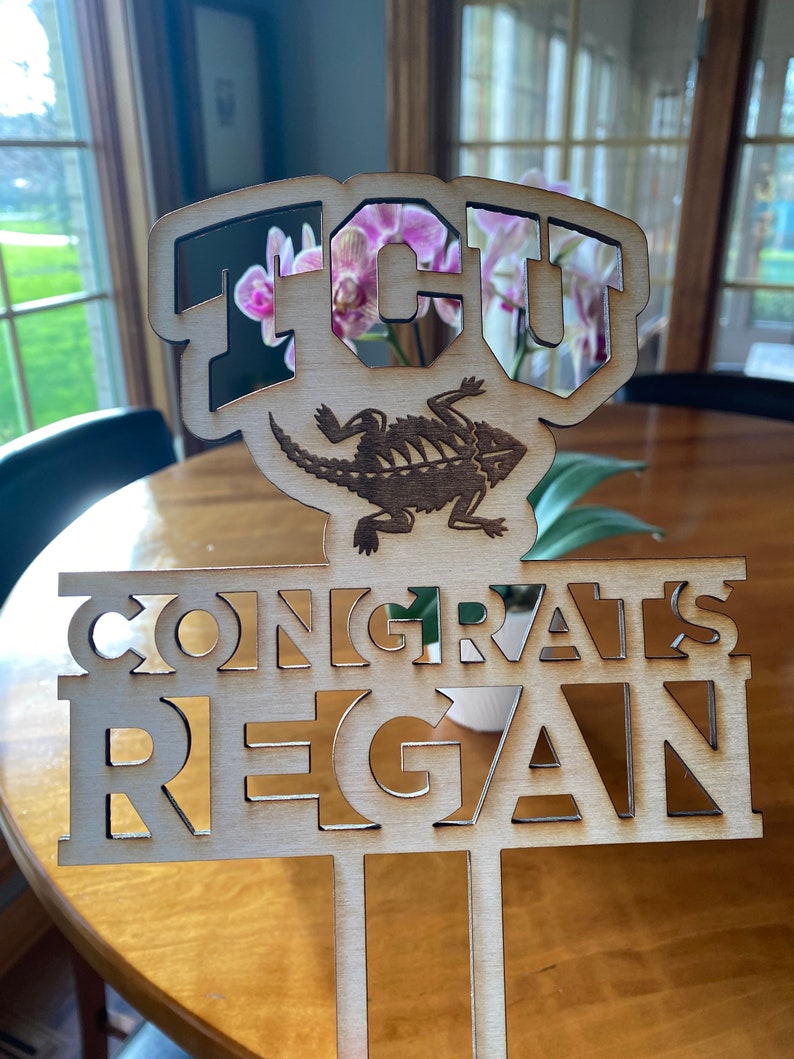 Personalized College Cake Topper Graduation Gift TCU Texas | Etsy