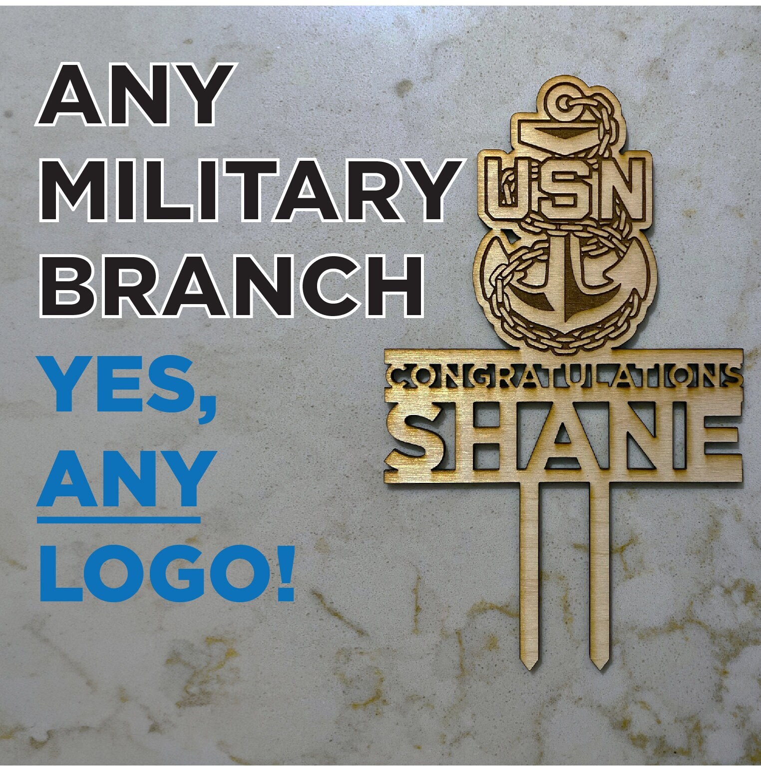 Personalized Military Cake Topper: Laser Cut Birch Wood - Etsy