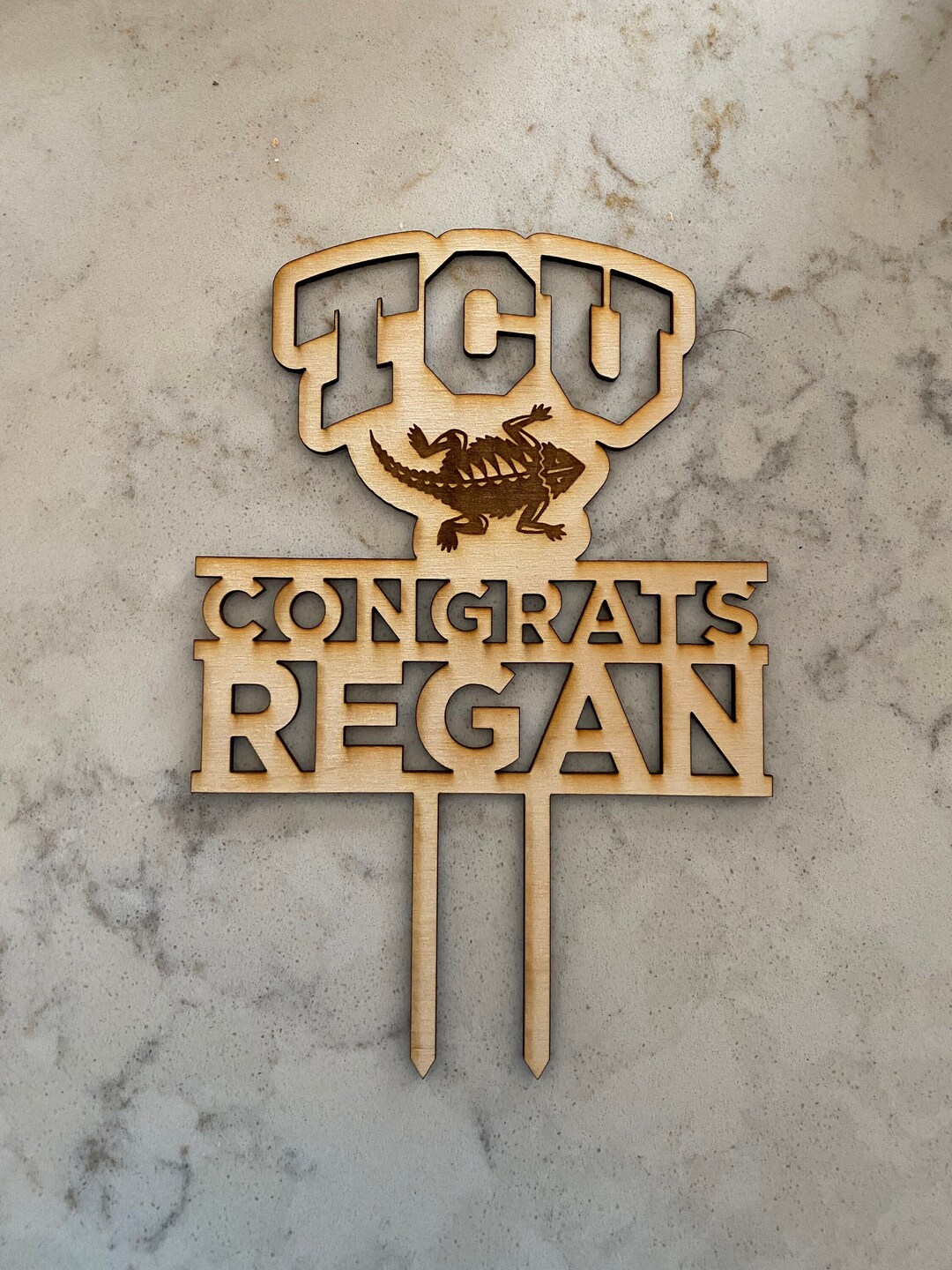 Personalized College Cake Topper, Graduation Gift, TCU, Texas Christian ...