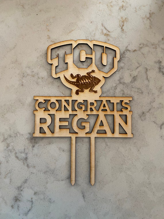Personalized College Cake Topper Graduation Gift TCU Texas | Etsy