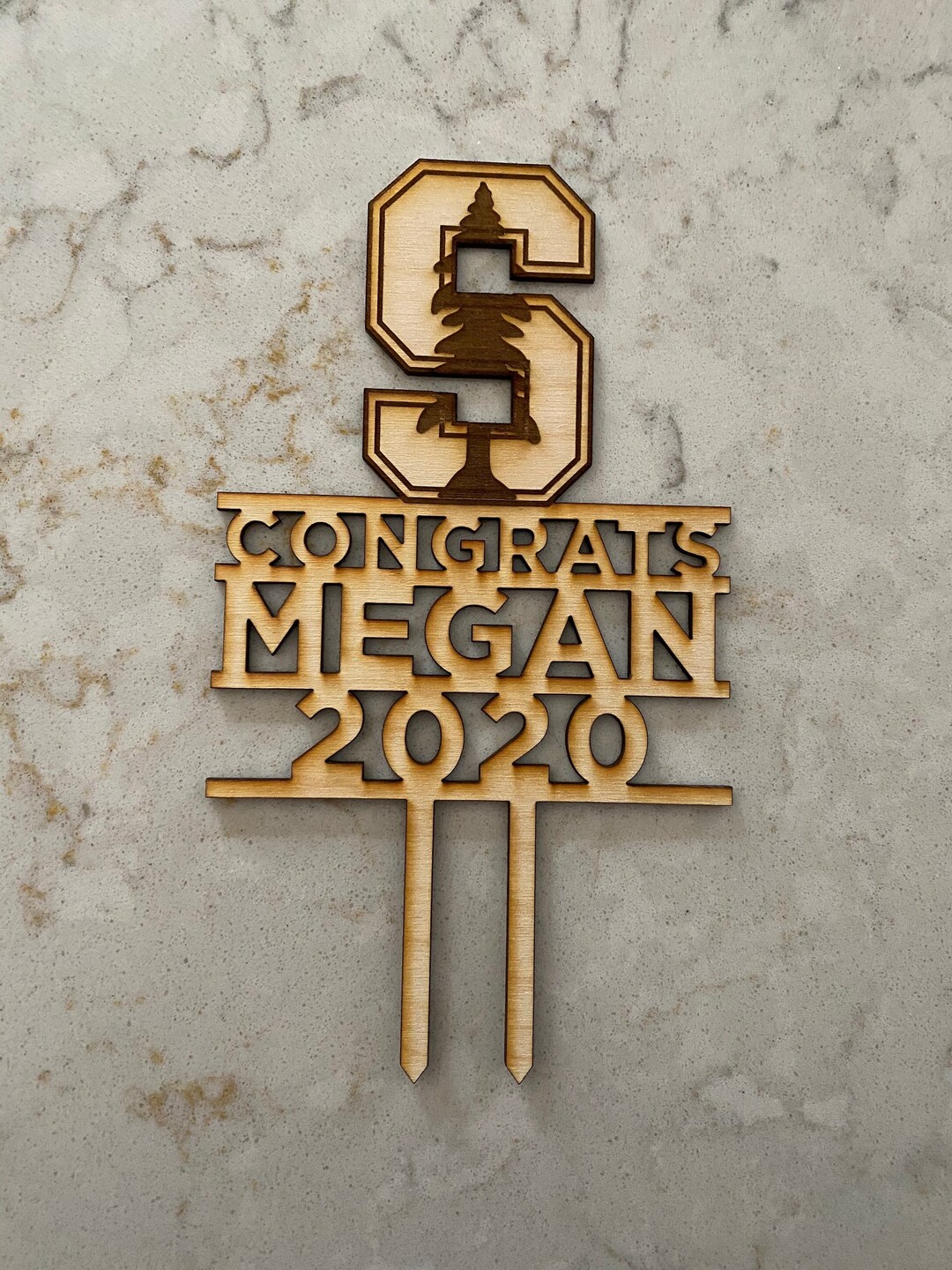 Personalized Graduation Cake Topper: Laser Cut Wood, College Gift - Etsy