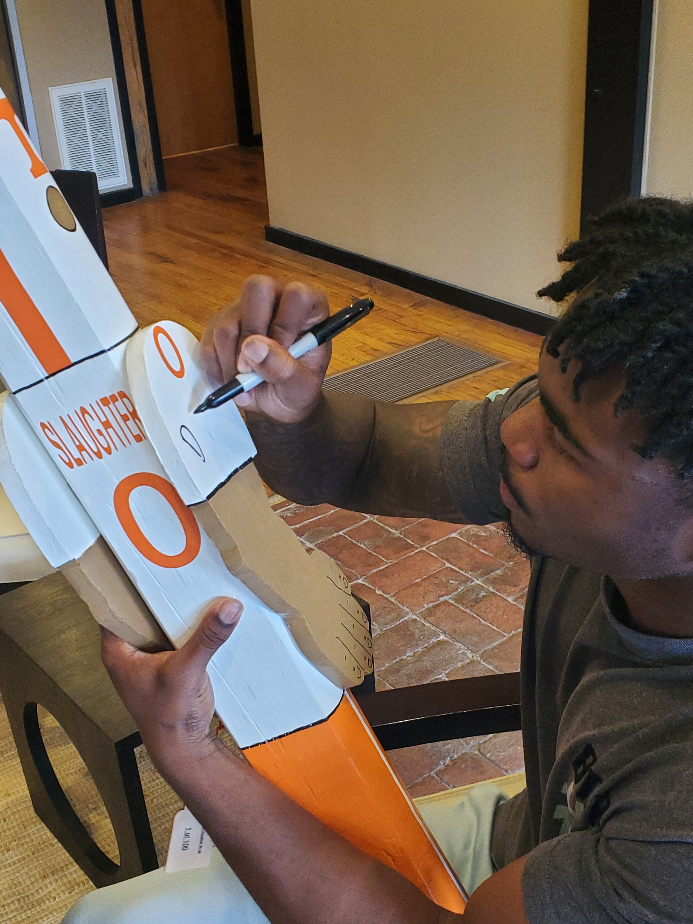 Doneiko Slaughter Autographed Wooden Football Figure - Etsy