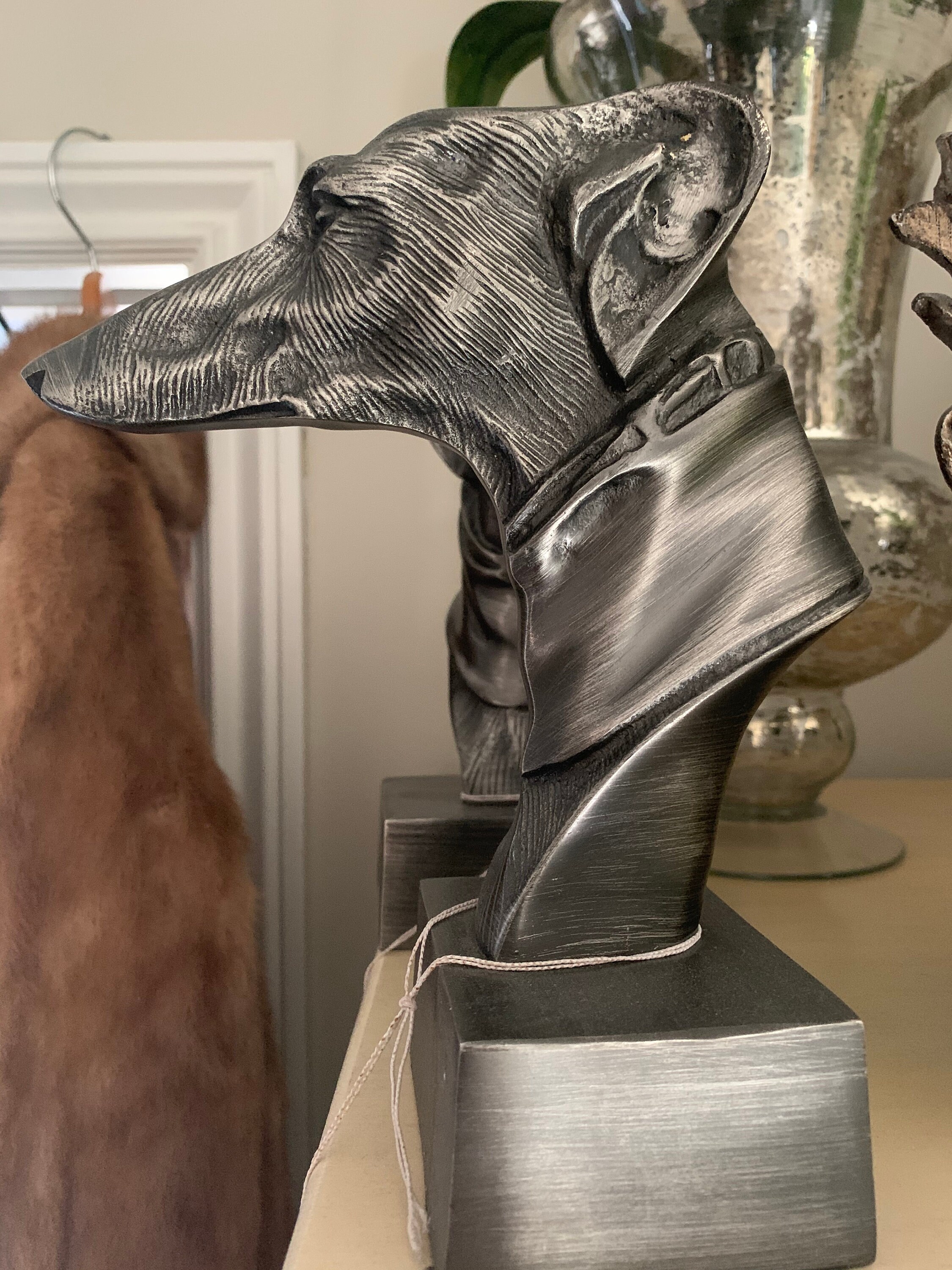 Pair of Silver Toned Cast Metal Greyhound/whippet Head Bookends - Etsy