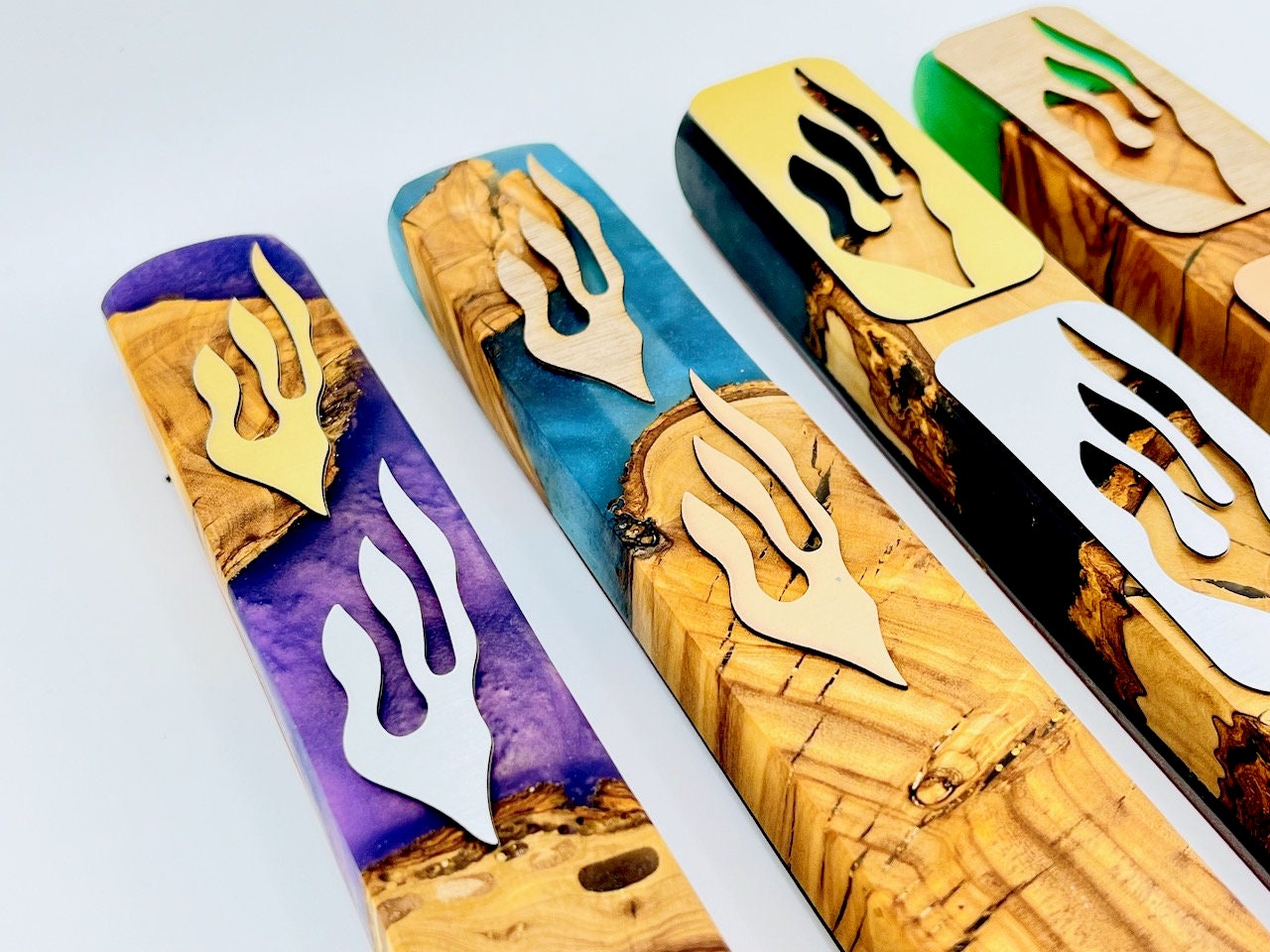 10 Pack Hebrew Shin Pack for Mezuzah Gold Silver Cooper Wood Shin DIY ...