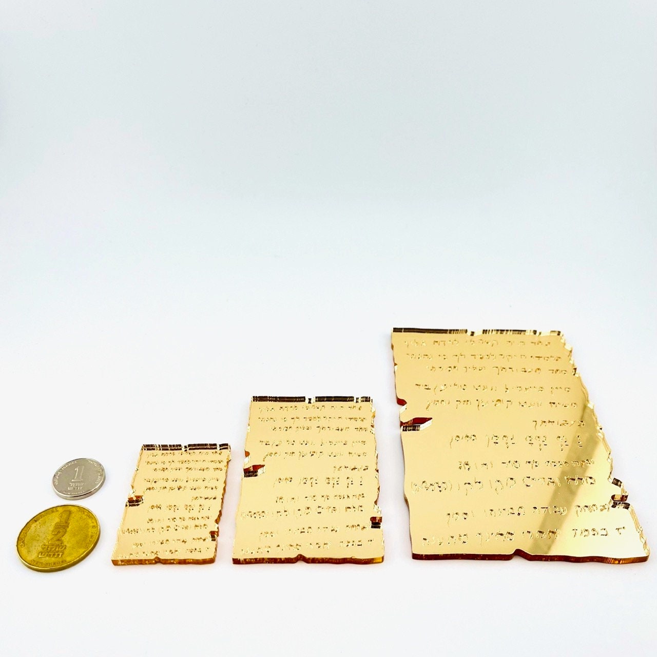 3 Sizes the Petek Pitka of Rabeno on Stunning Gold Mirror Breslev Pitka ...