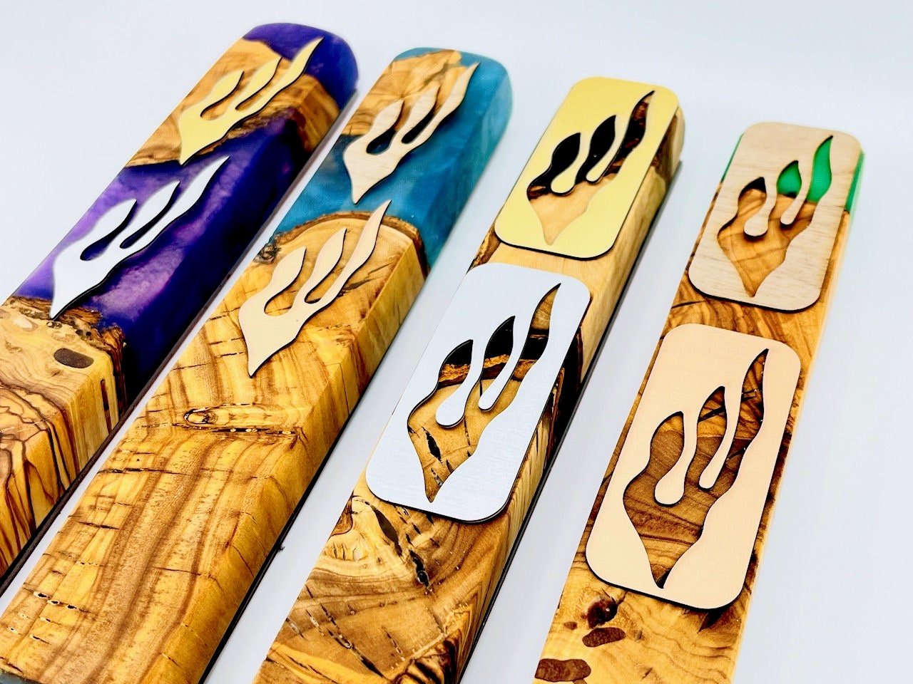 10 Pack Hebrew Shin Pack for Mezuzah Gold Silver Cooper Wood Shin DIY ...