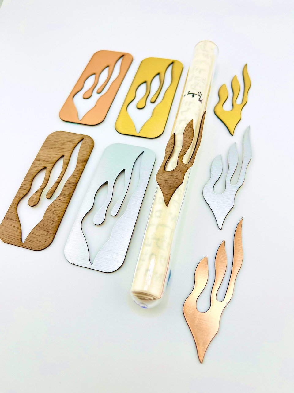 10 Pack Hebrew Shin Pack for Mezuzah Gold Silver Cooper Wood Shin DIY ...