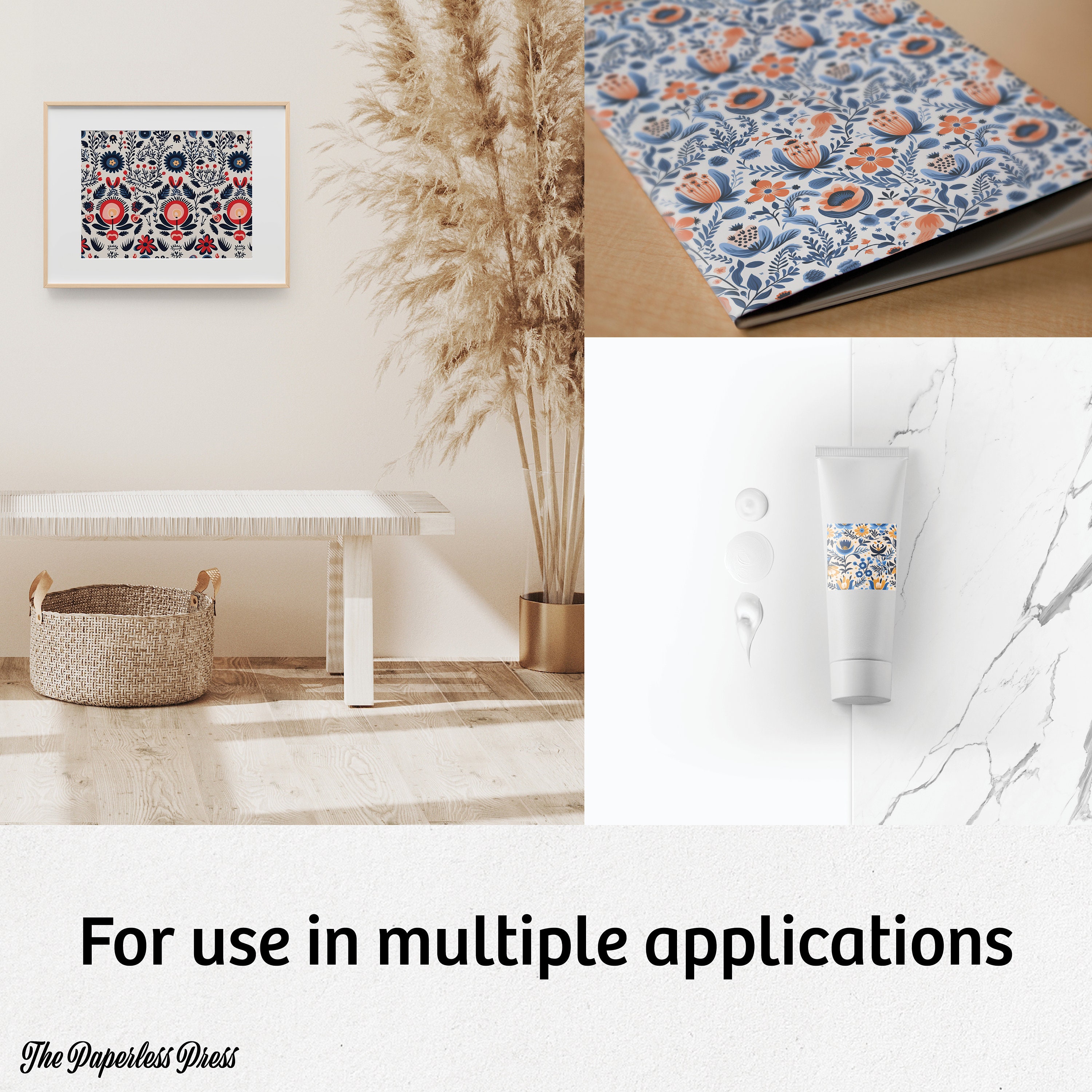 Scandinavian Flower Digital Paper Pack - Seamless Repeating Tile ...