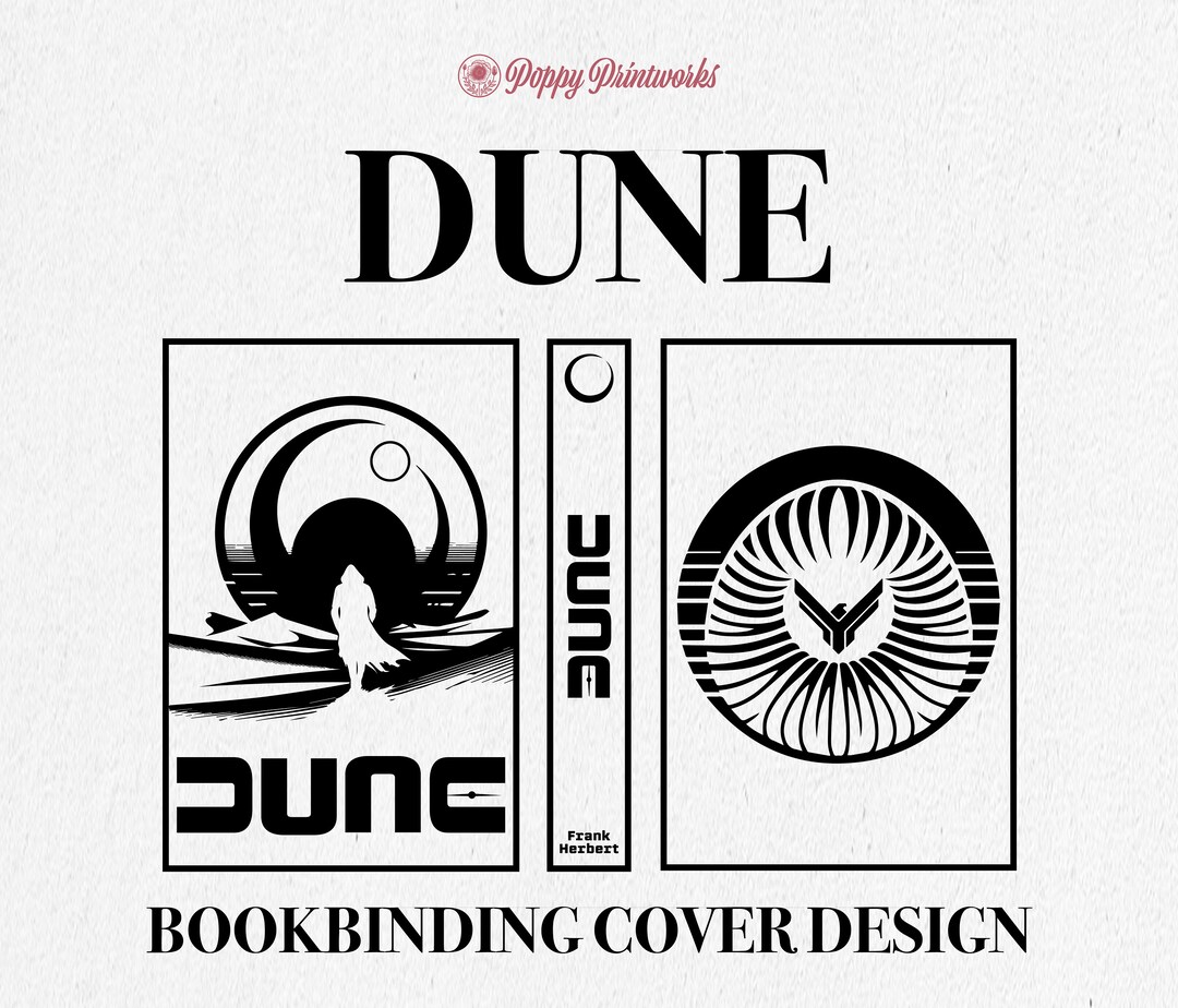 Dune Bookbinding Cover Design PNG File, Dune Book 1, Vinyl Book Cover ...