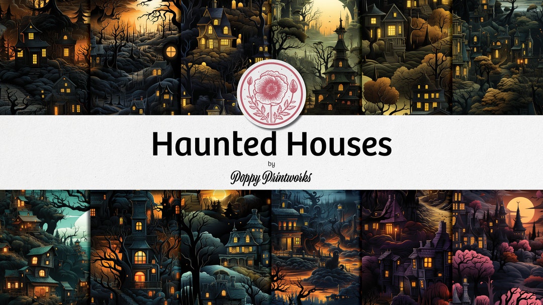 Haunted House Design Digital Paper Pack - Seamless Repeating Tile ...