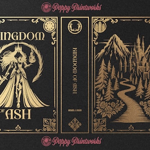 Kingdom of Ash Bookbinding Cover Design PNG File, Throne of Glass Book ...