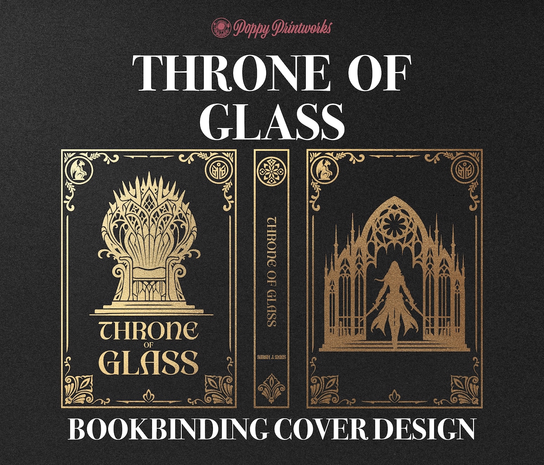 Throne of Glass Bookbinding Cover Design PNG File, Throne of Glass Book ...