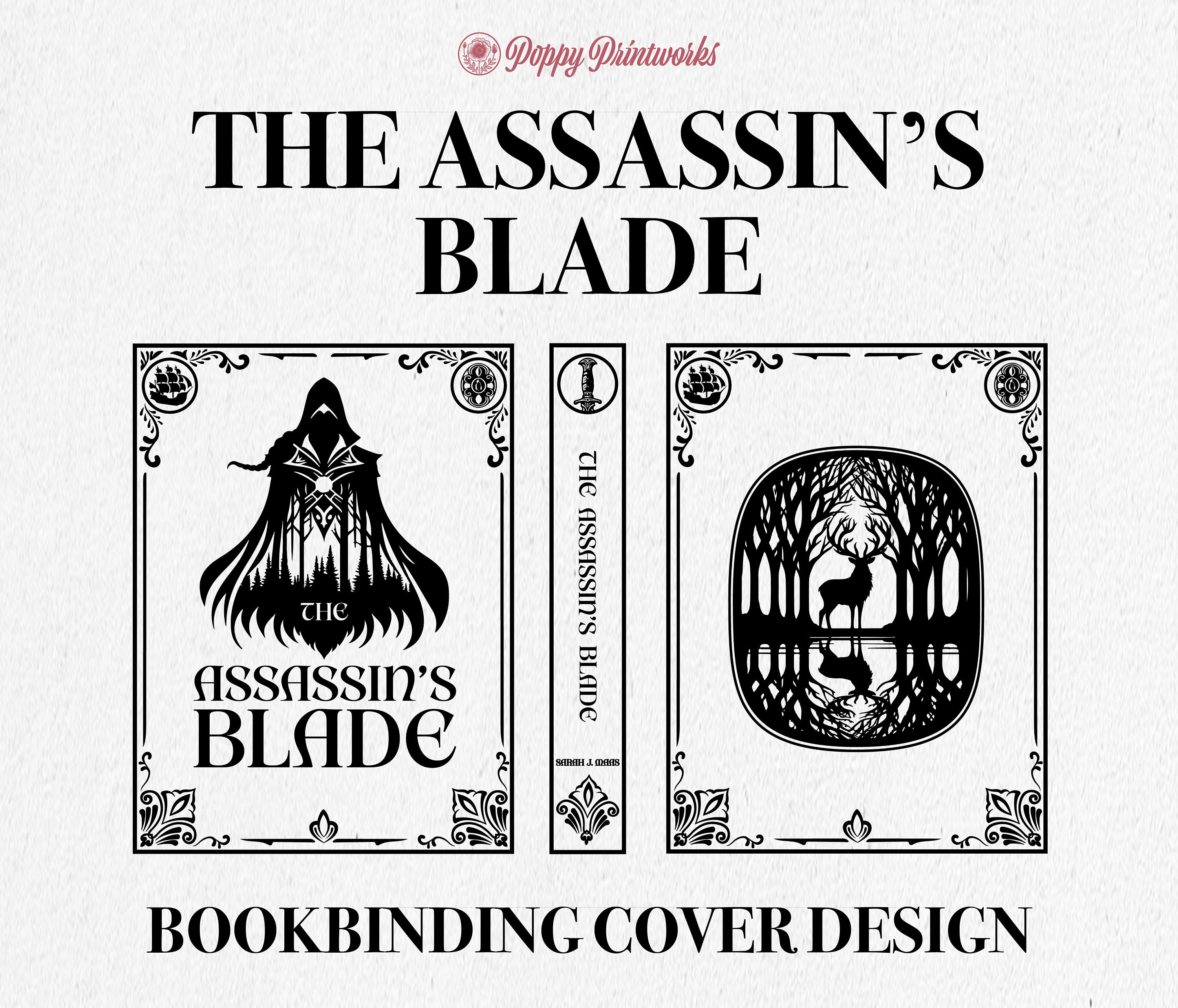The Assassin's Blade Bookbinding Cover Design PNG File, Throne of Glass ...