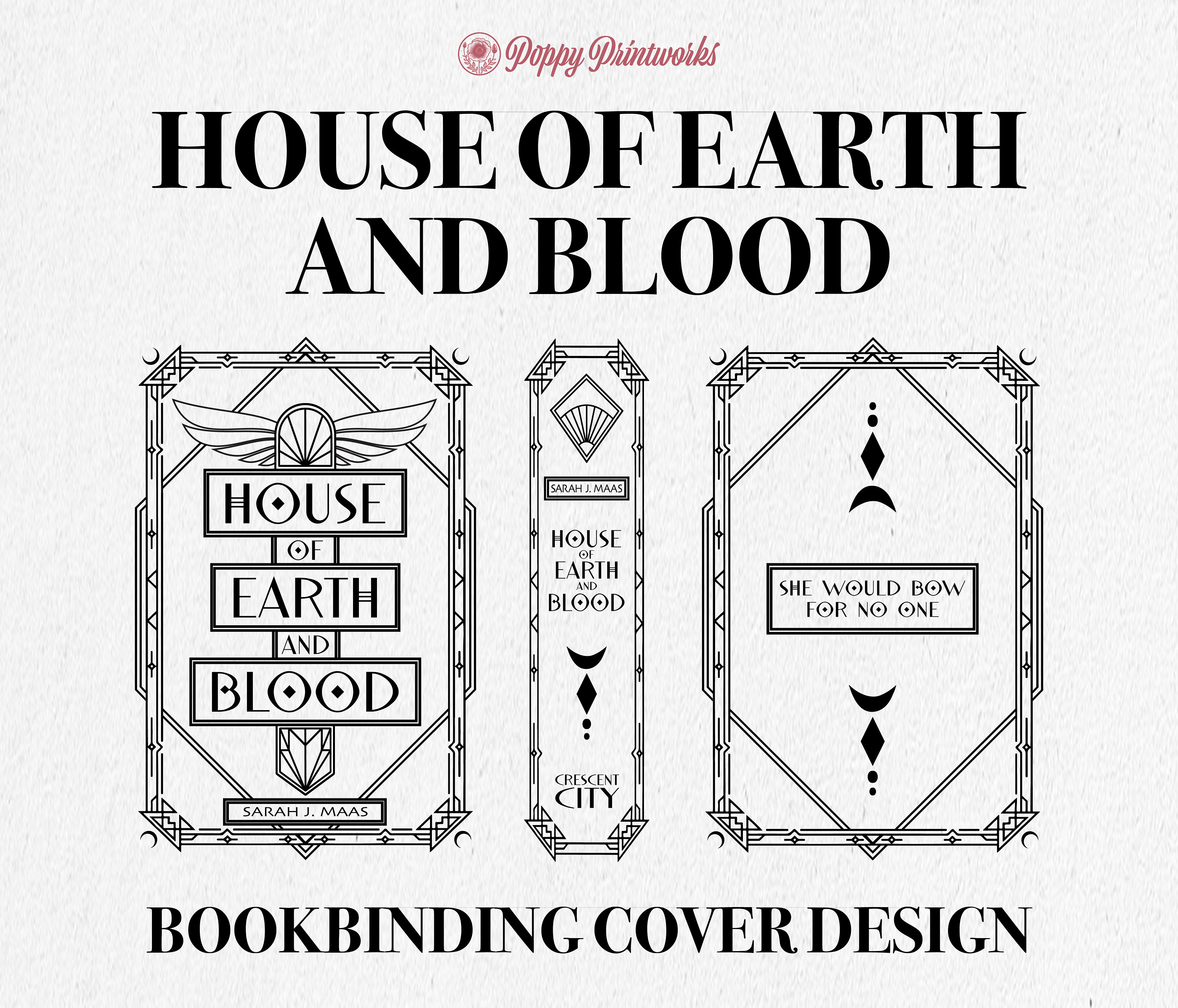 House of Earth and Blood Bookbinding Cover Design PNG File, Vinyl Book ...