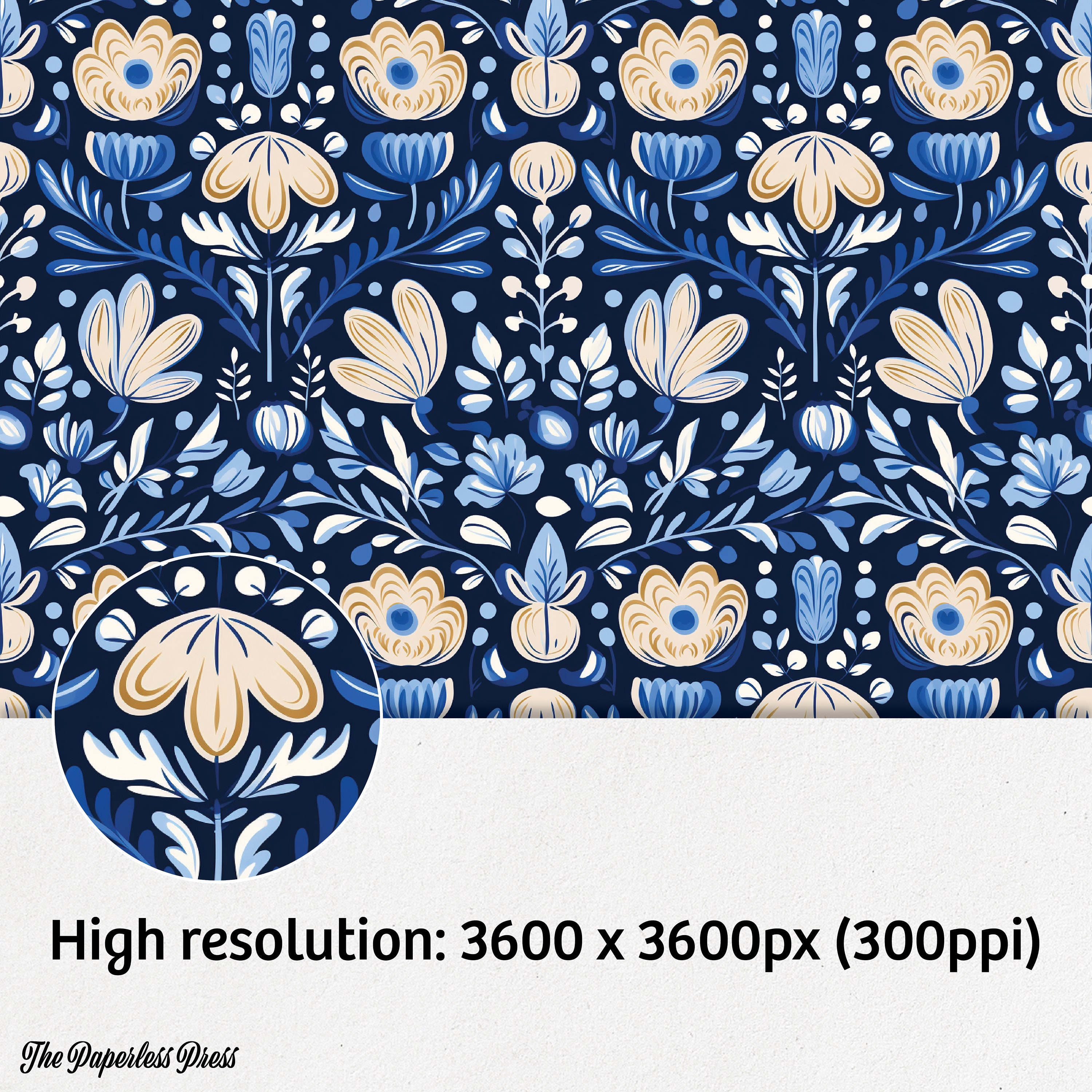 Scandinavian Flower Digital Paper Pack Seamless Repeating Tile Patterns ...