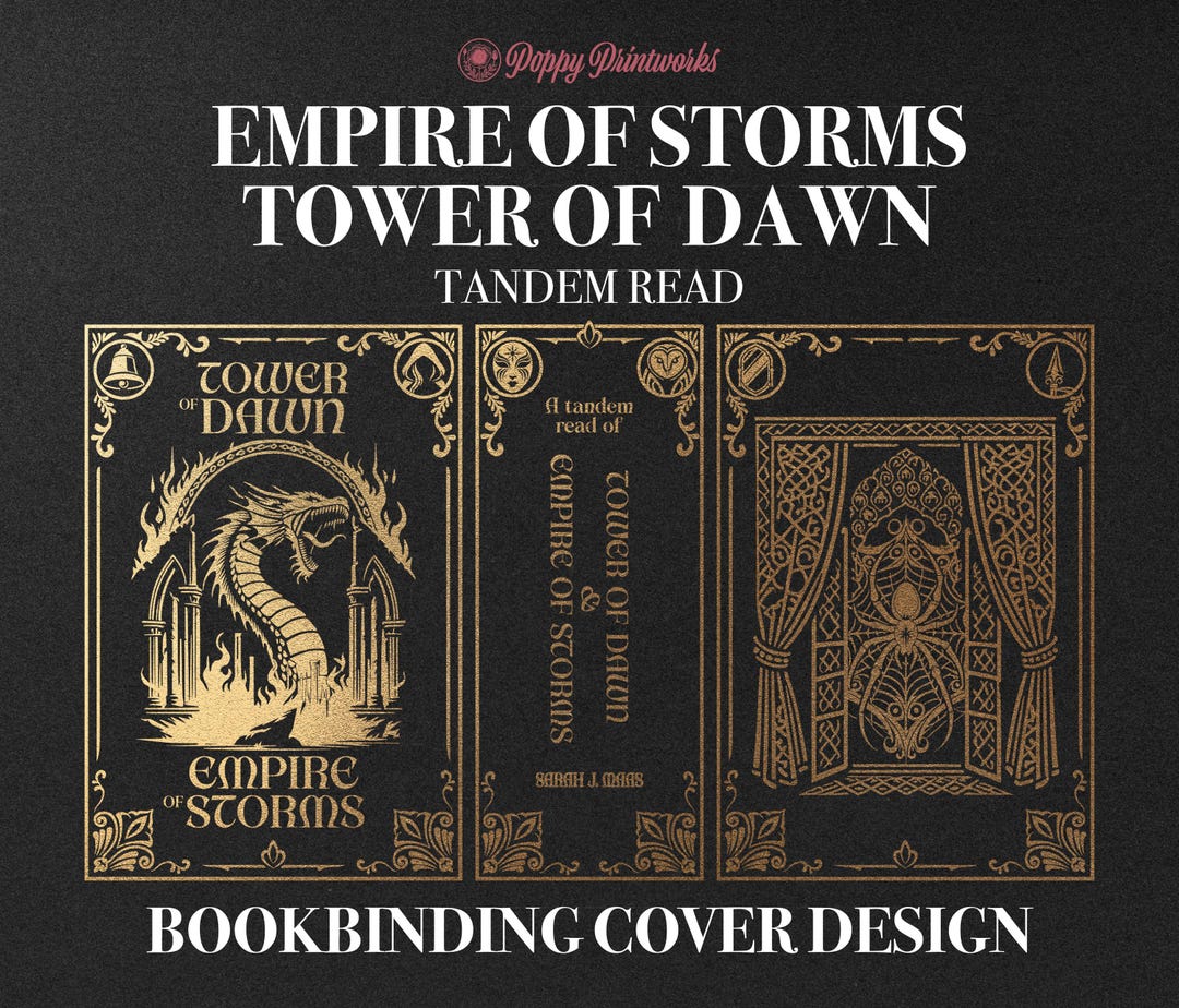 TANDEM READ: Tower of Dawn & Empire of Storms Bookbinding Cover Design File, Throne of Glass ...