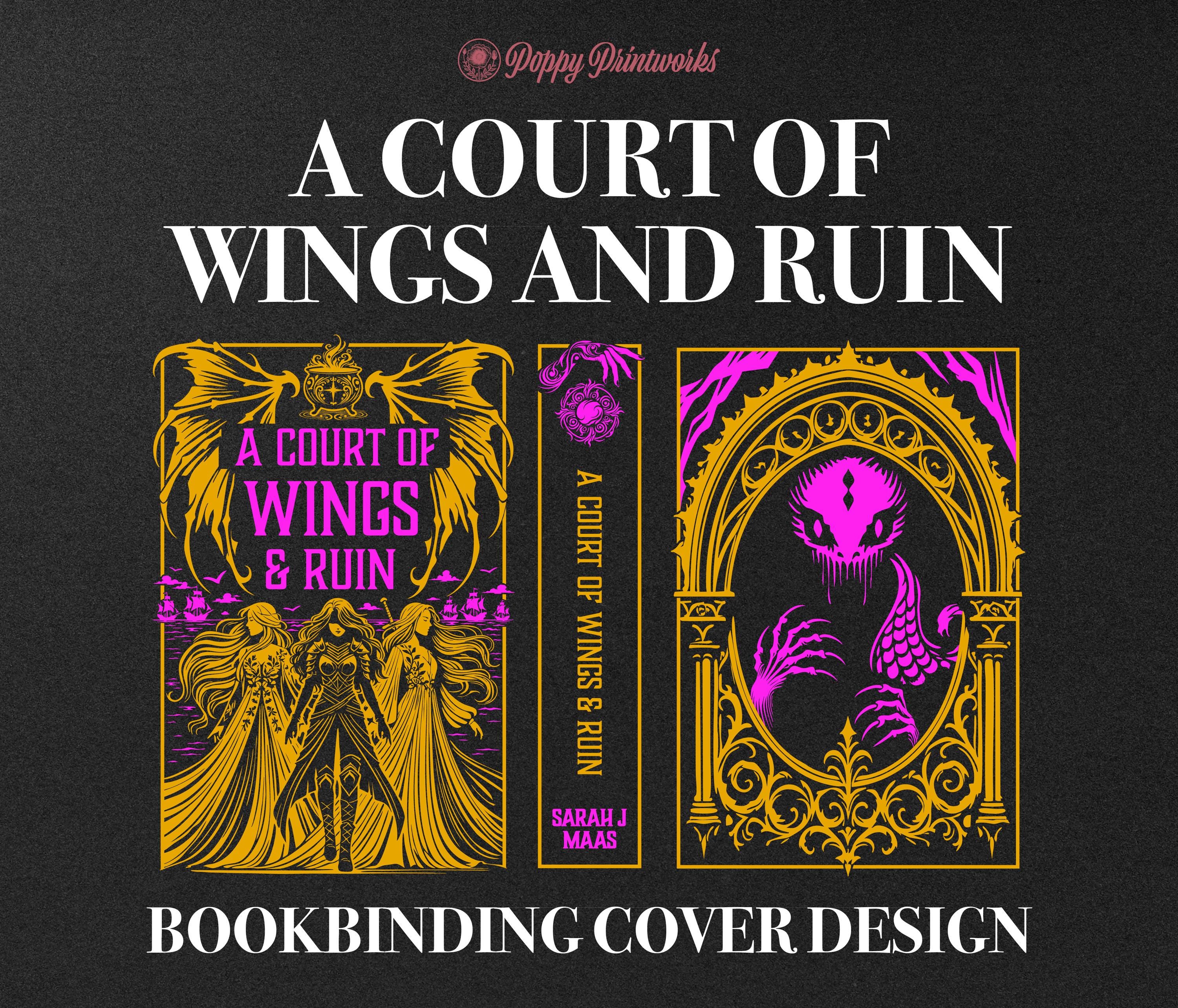 A Court of Wings & Ruin Bookbinding Cover Design PNG File, ACOTAR Book ...