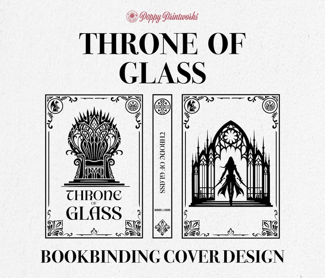 Throne of Glass Bookbinding Cover Design PNG File, Throne of Glass Book ...