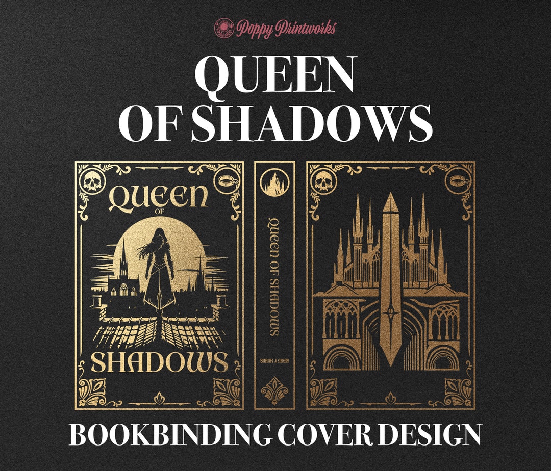 Queen of Shadows Bookbinding Cover Design PNG File, Throne of Glass ...