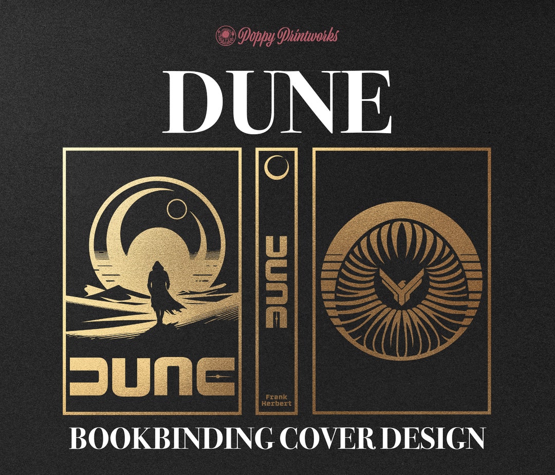 Dune Bookbinding Cover Design PNG File, Dune Book 1, Vinyl Book Cover ...