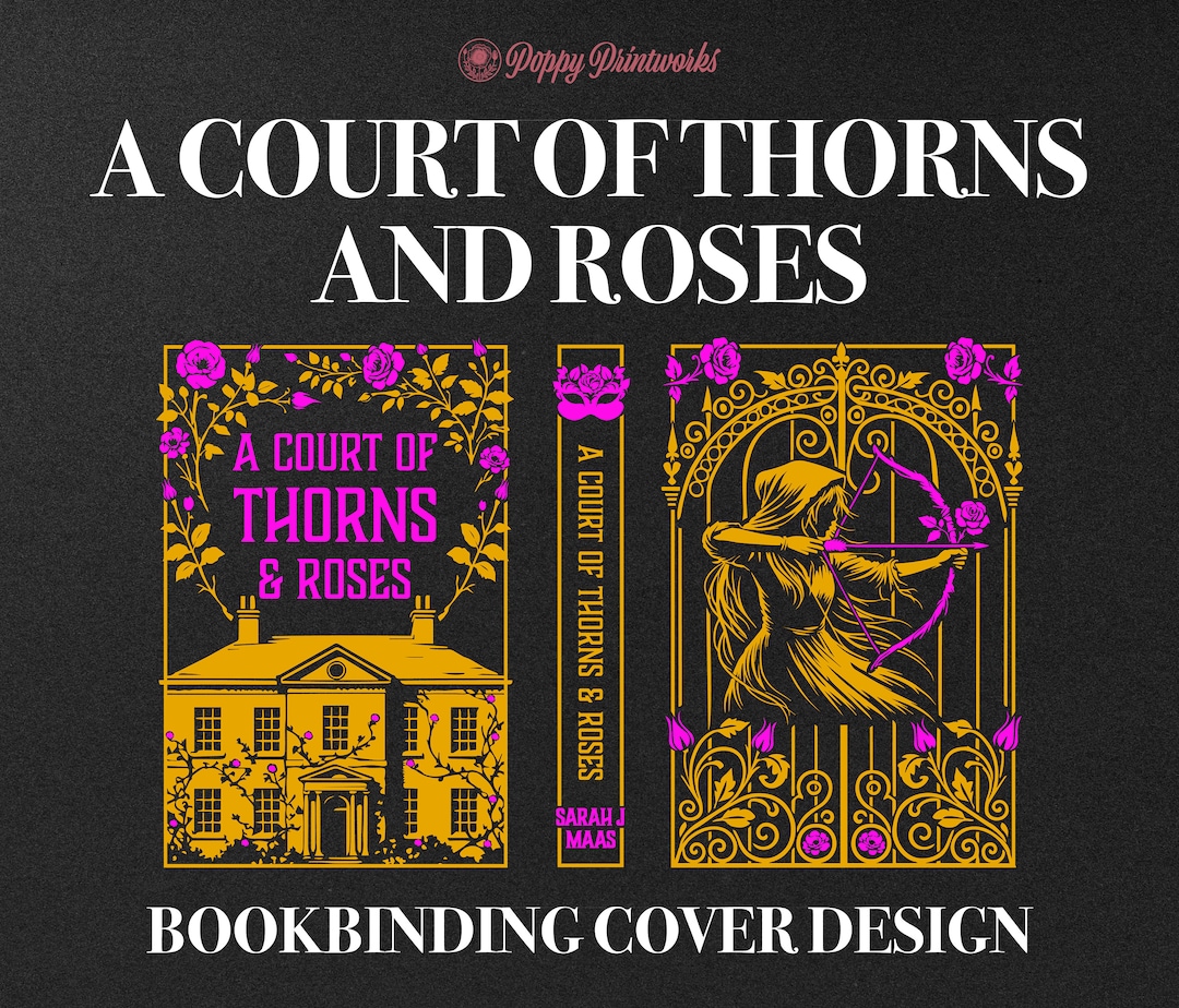 A Court of Thorns & Roses Bookbinding Cover Design PNG File, ACOTAR ...