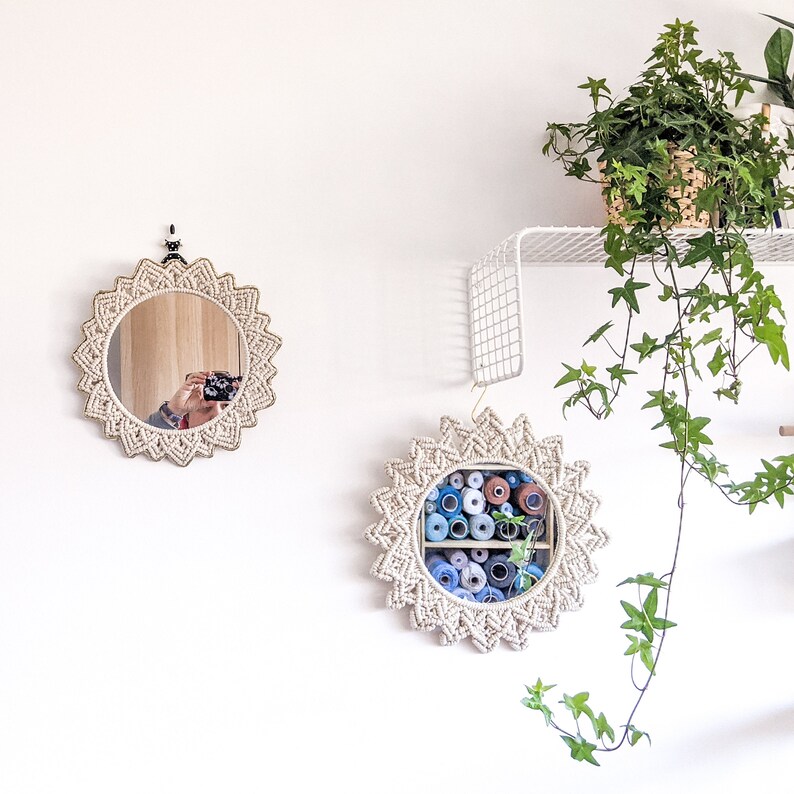 Fringe-less Macrame Mandala Mirror Boho Macrame Mandala - Etsy