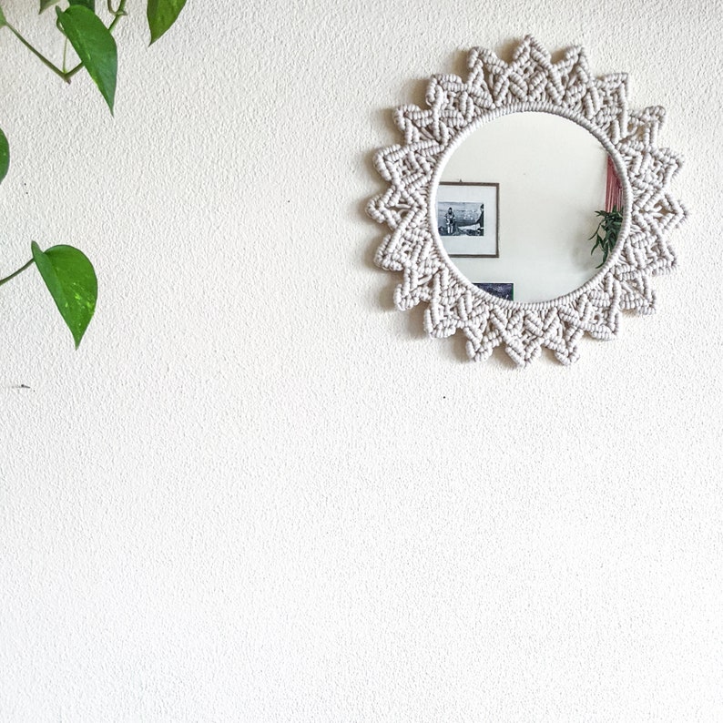 Fringe-less Macrame Mandala Mirror Boho Macrame Mandala | Etsy