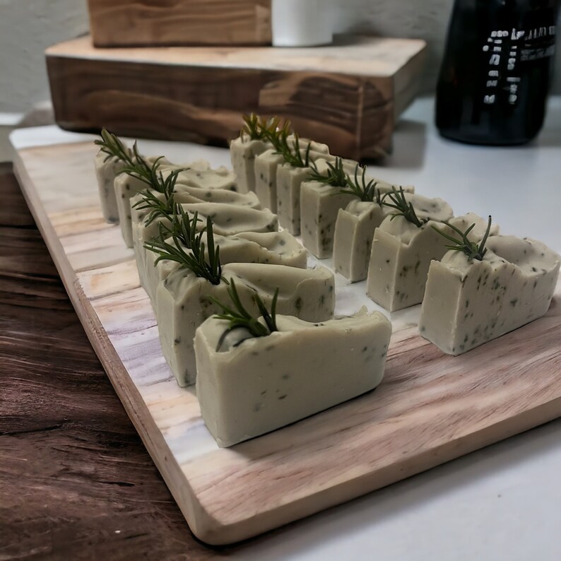 Rosemary and Cambrian Blue Clay Soap Bars Organic Vegan Soap Bars Handmade Soap Natural Soap ...