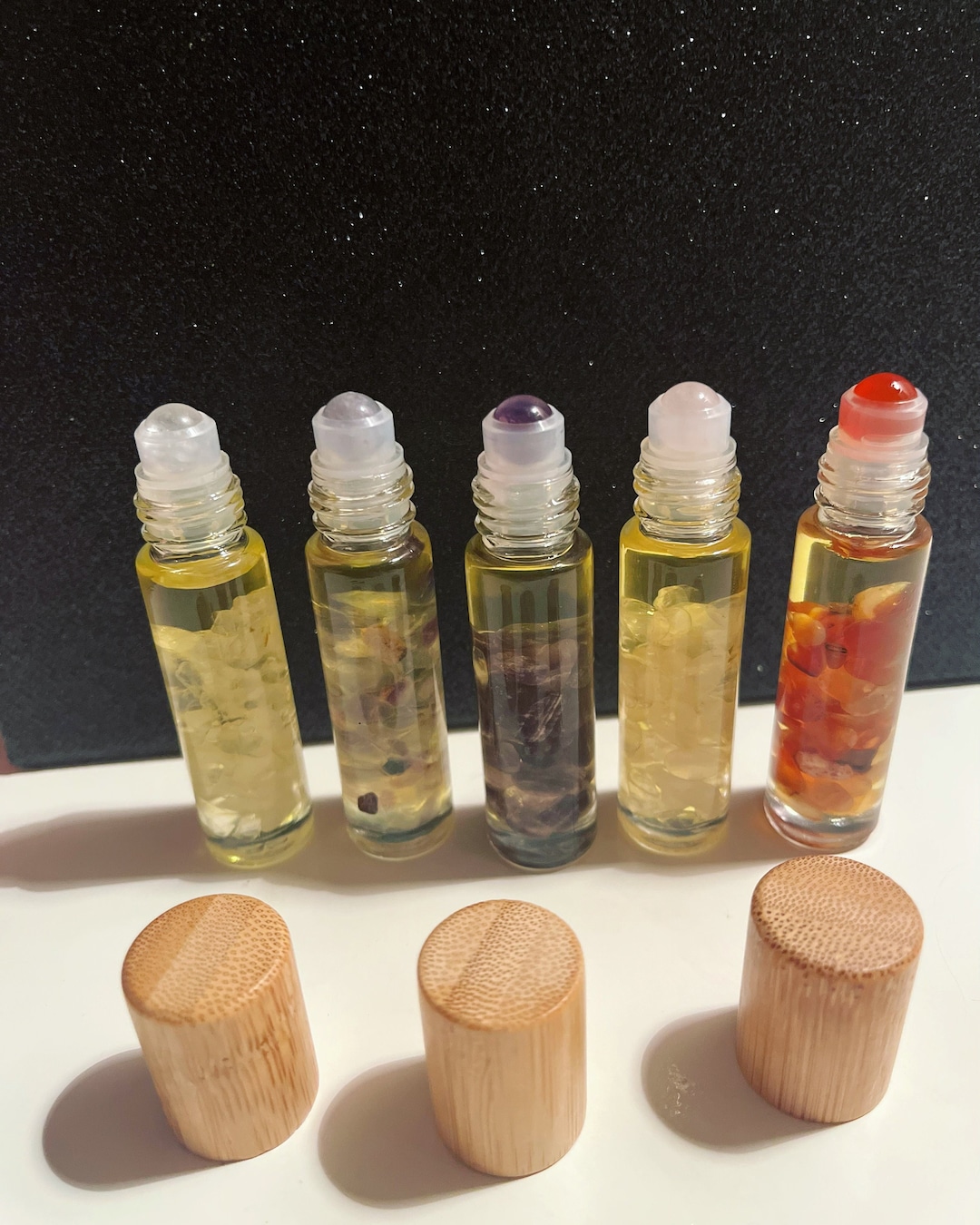 Crystal Body Oil Bottles Surprise - Self Love Gift - Crystal Chips ...