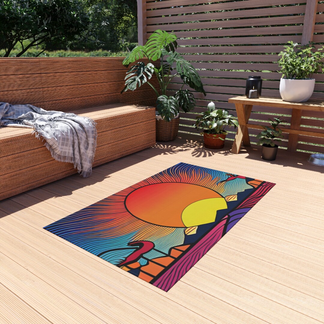 Rising Sun Outdoor Rug - Etsy