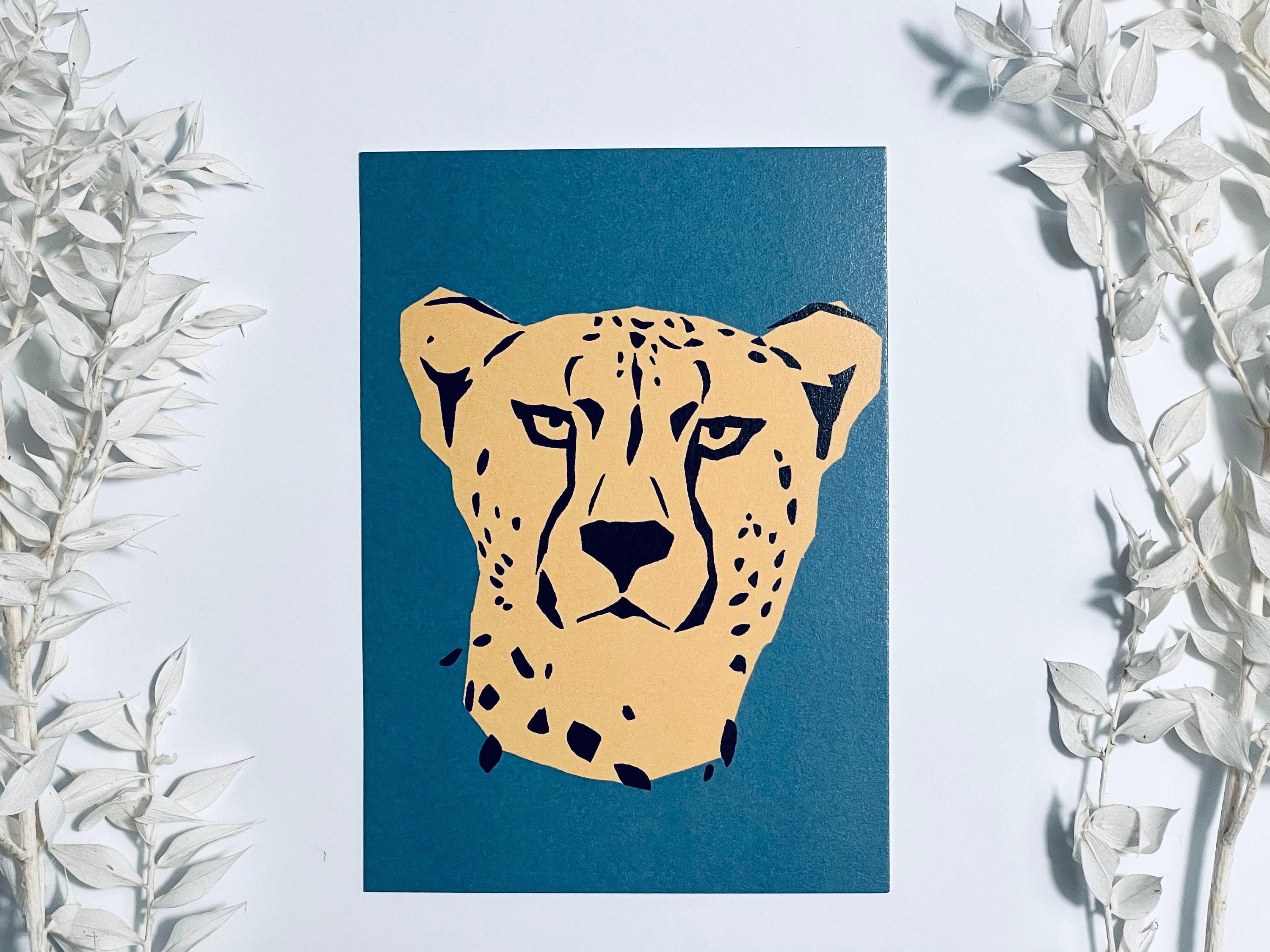 Cheetah Postcard Gift Card Art Print Digital Print Card Motif - Etsy UK