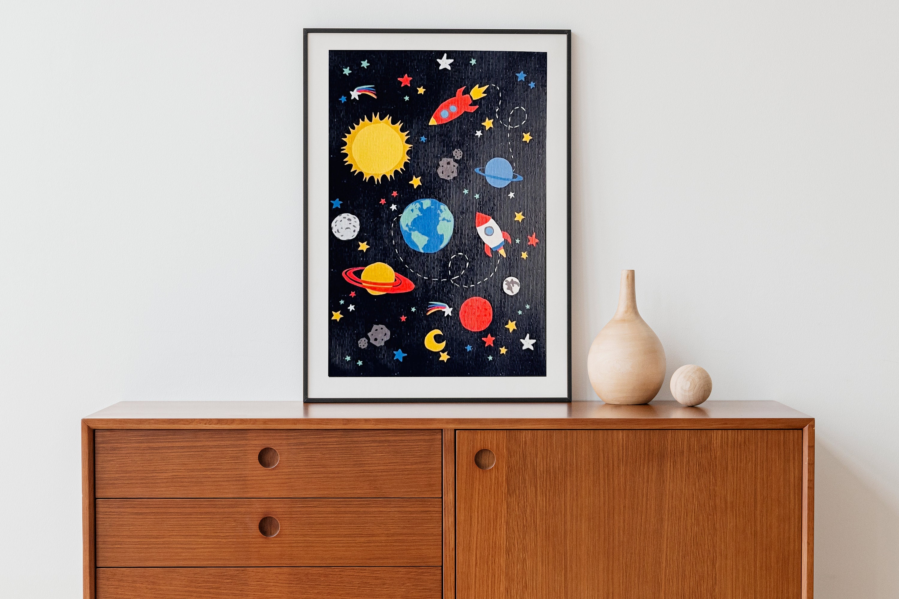 Universe Space Galaxy Sun Moon Stars Rocket Planets Pluto Neptune ...