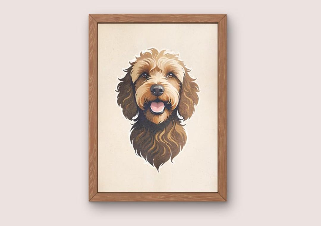 Labradoodle Puppy Dog Wall Mural Poster Digital Art for Instant ...
