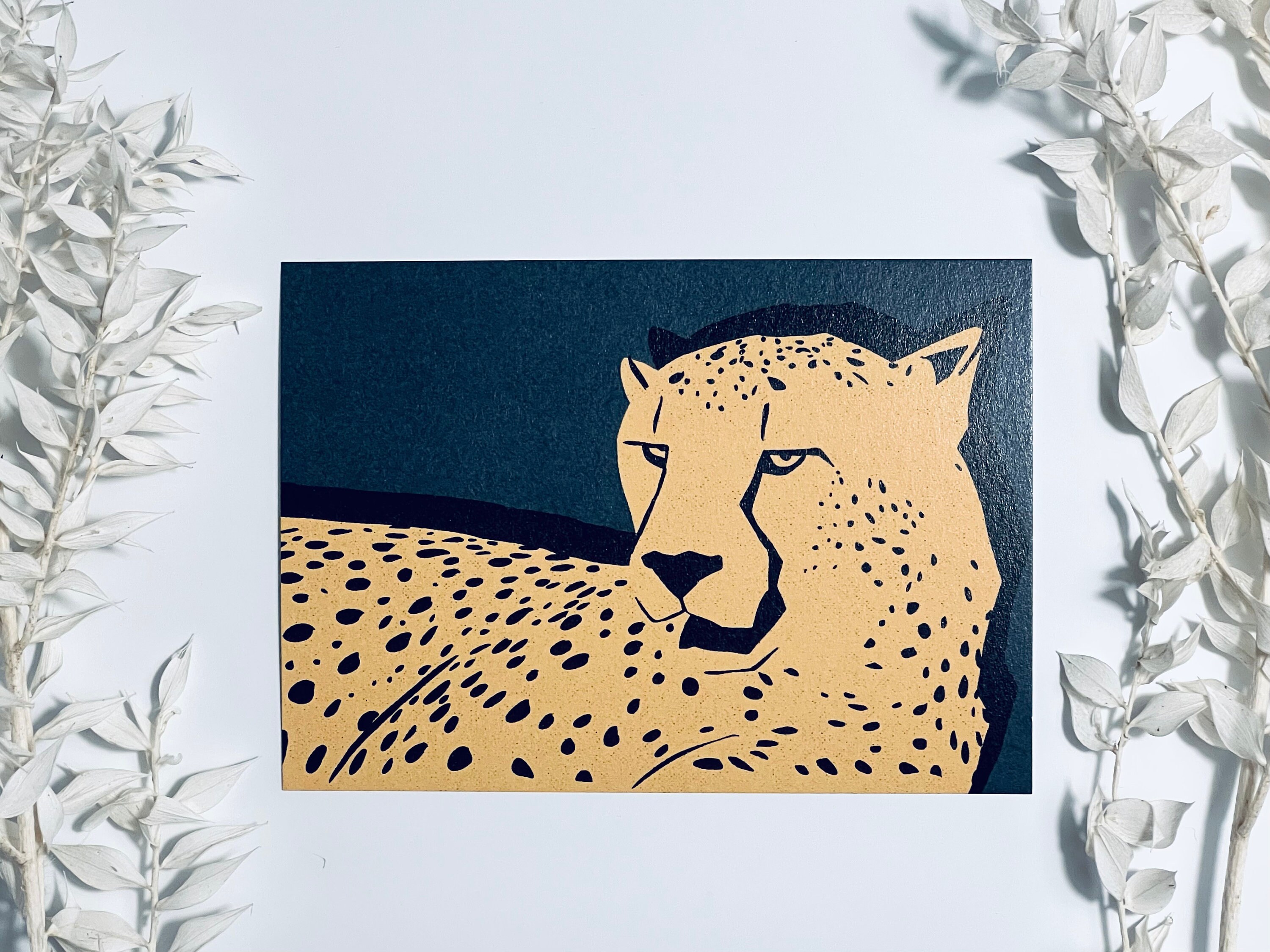 Cheetah Postcard Gift Card Art Print Digital Print Card Motif - Etsy UK