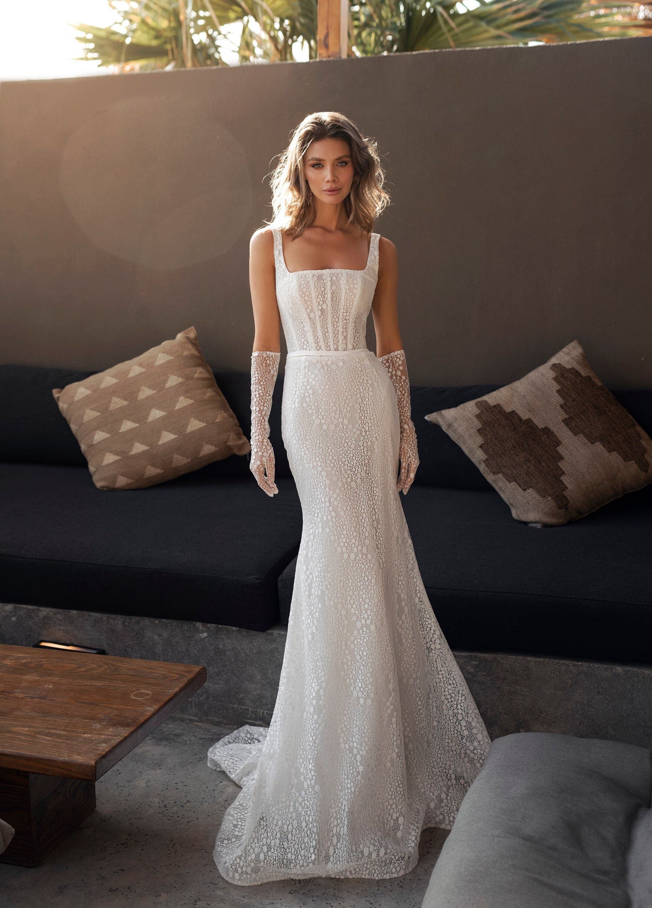 Mermaid Fitted Fit and Flare Sleeveless Wide Straps Square - Etsy