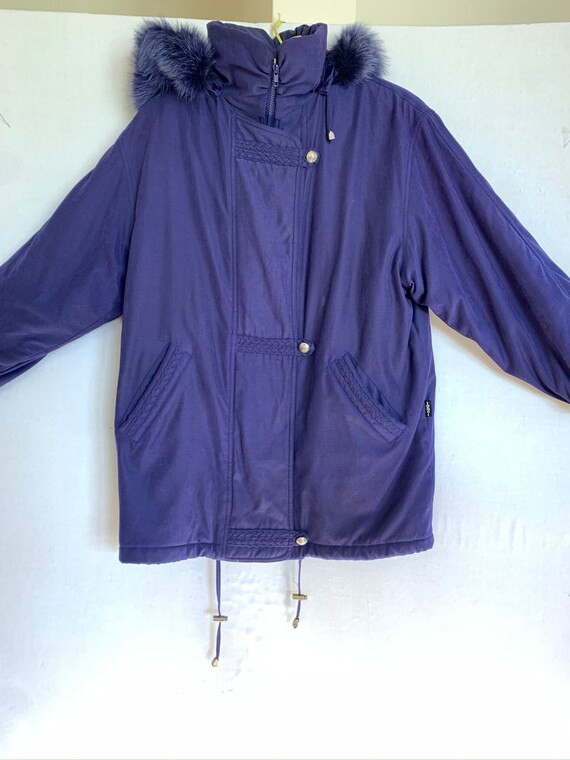 Basic Edition Purple Winter Jacket With Fur Lining - Gem