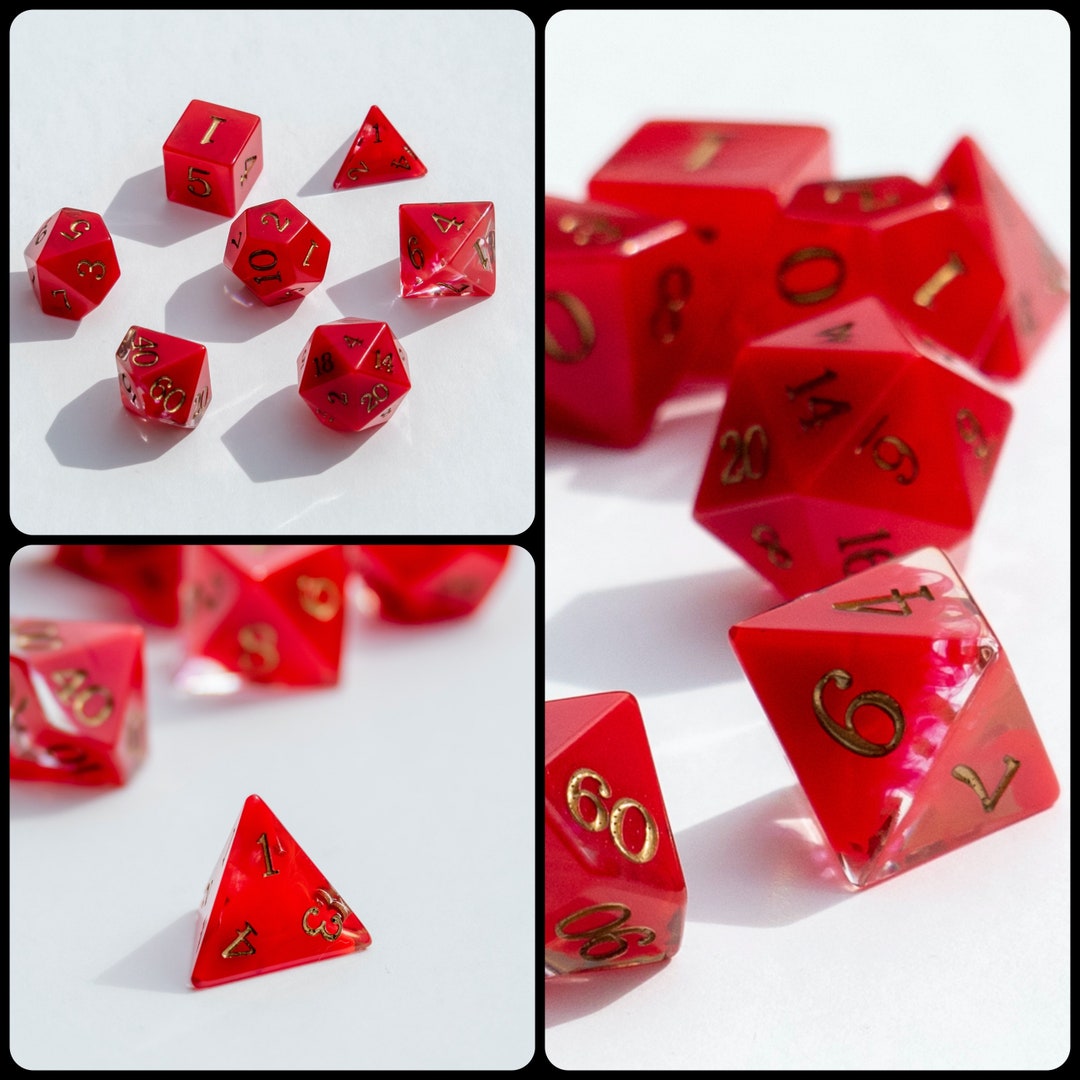 Ruby Red Dnd Dice Set - Polyhedral Dice - Dungeons and Dragons ...